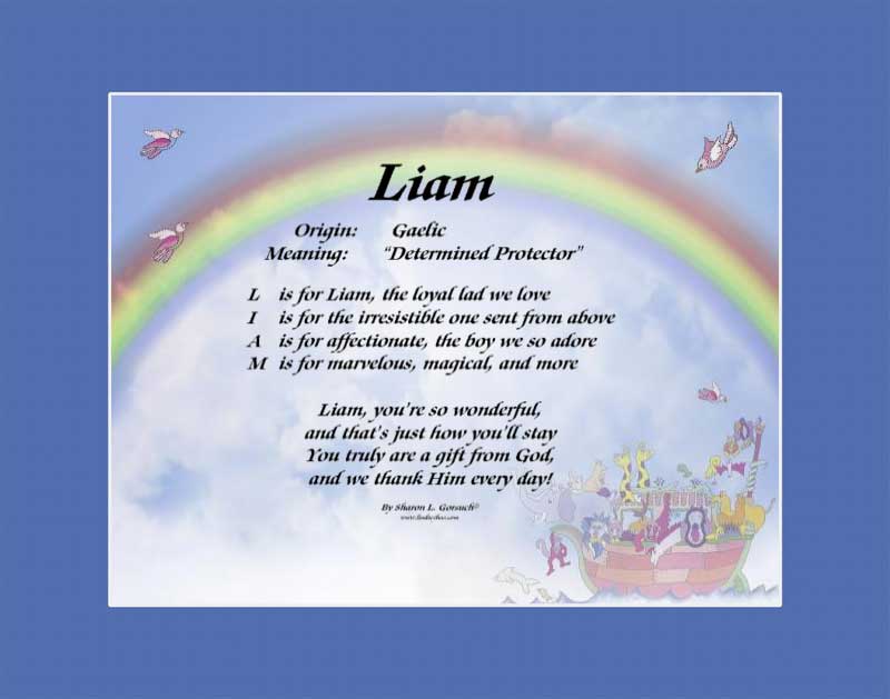 Meaning of the name Liam, most popular boy’s name in 2021
