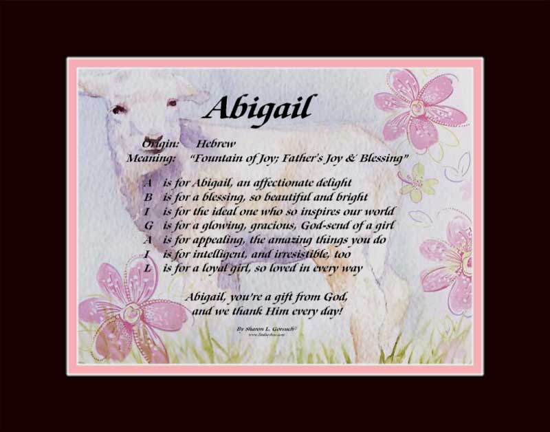 Abigail - Girl's name meaning, origin, and popularity | Lindseyboo